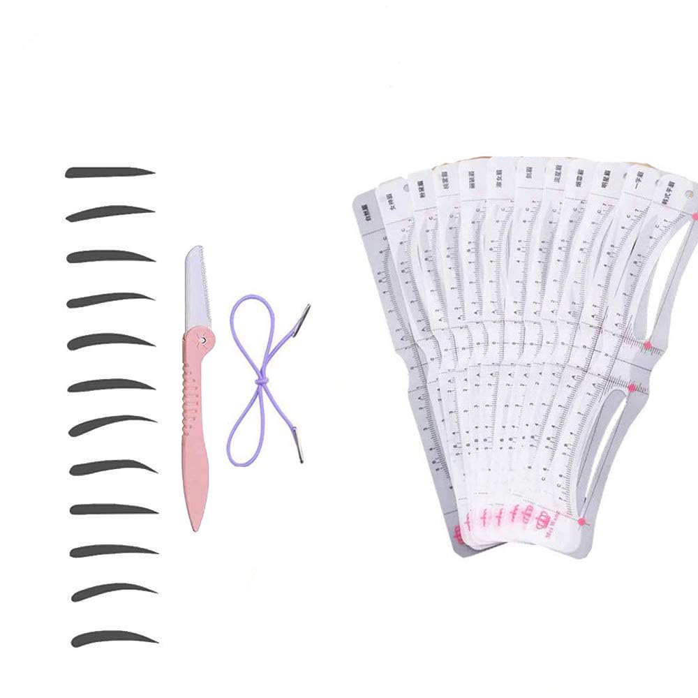 Eyebrow Stencils Kit 12 Pieces Eyebrow Shaping Tool Eyebrow Grooming Kit, Includes 12 Pieces Eyebrow Shaping Template