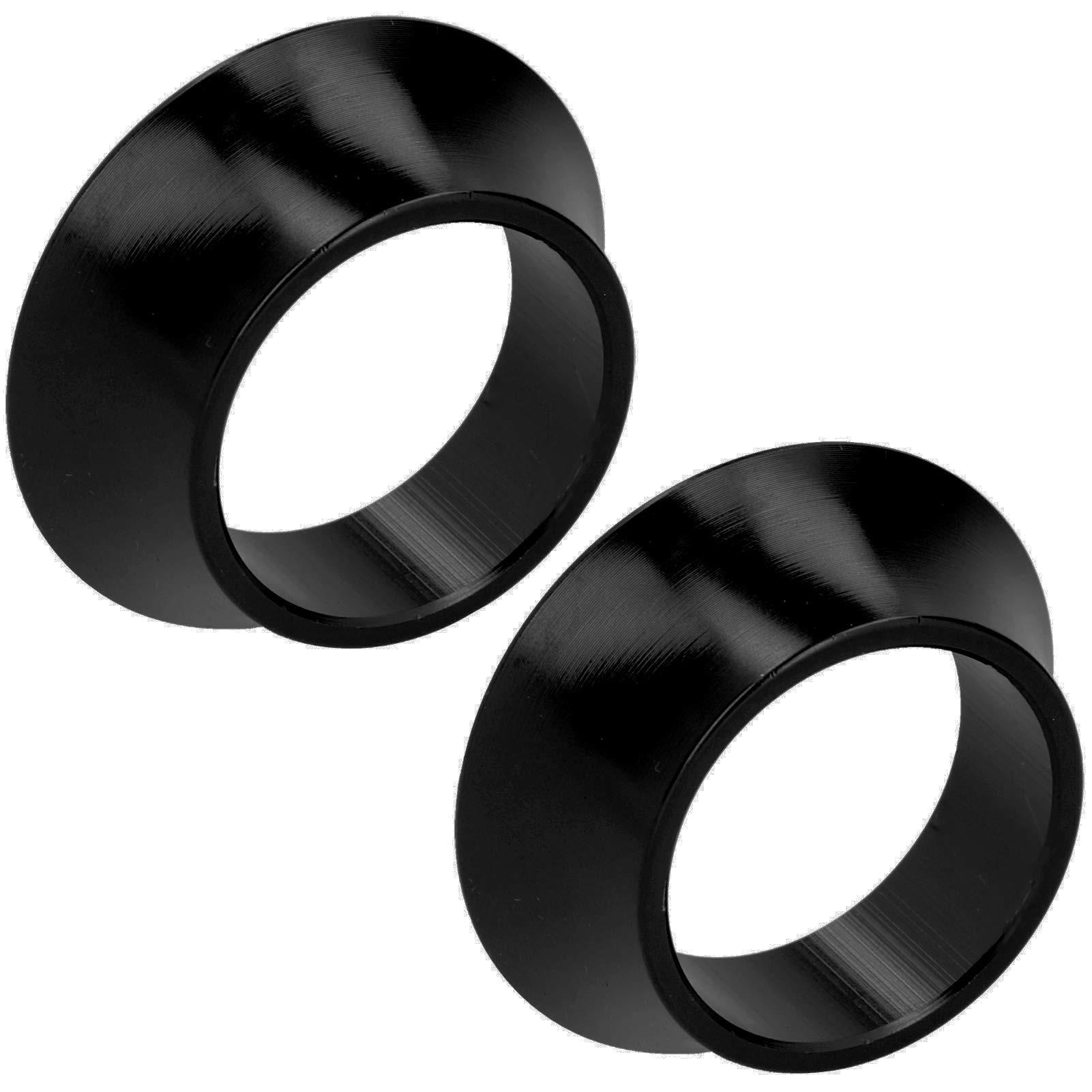 Dilwe 2Pcs 15mm Taper Washer CNC Aluminum Alloy Front Fork Tapered Spindle Spacer Round(Black) and Spare Parts