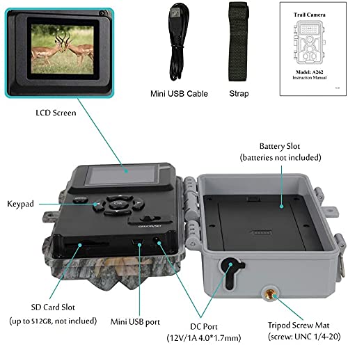 2-Pack 48MP 1296P Trail Cameras Night Vision No Glow H.264 Video Motion Activated 0.1S Trigger Time Waterproof for Outdoor Wildlife Hunting and Home Security Surveillance