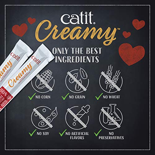 Catit Creamy Lickable Cat Treat, Healthy Cat Treat, Chicken & Liver, 5 Count (Pack of 30)