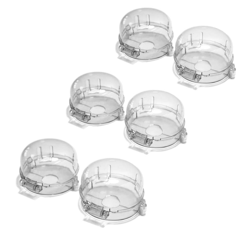 Kiddigard Medium-Sized Clear Kitchen Stove Knob Covers (6 Pack) - Child Safety - Value for Money - Universal Fit - 30-Day Money Back Guarantee