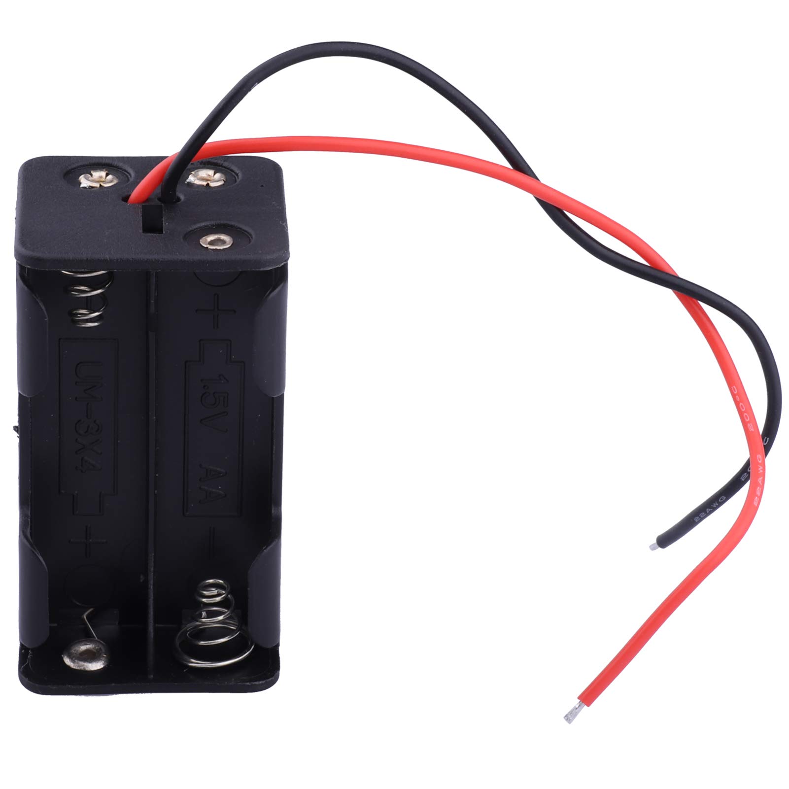 Hobbypark 4 Cell AA Battery Holder Case Box with JR Style Connector, JST Connector, and Wire Leads (3-Pack)