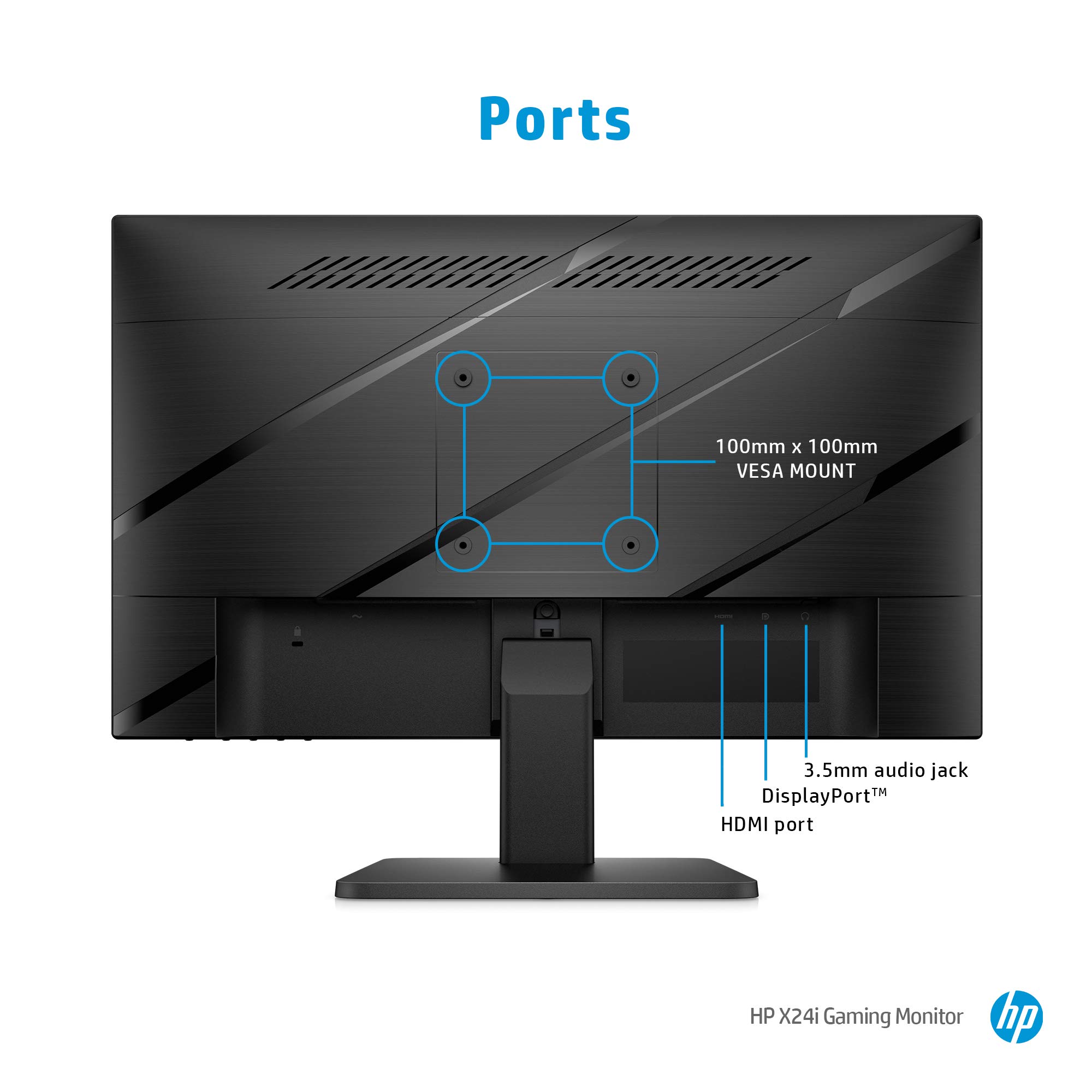 HP 24-inch Full HD IPS Gaming Monitor with Tilt Adjustment and AMD FreeSync Premium Technology (X24i, Black)