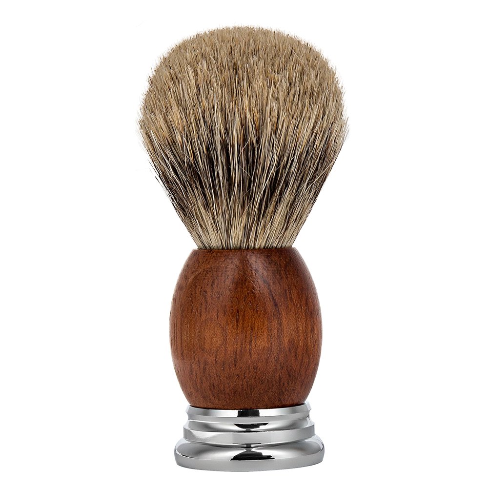 CHARMMAN Best Badger Hair Bristles Shaving Brush, Premium Natural Red Pear Wood Handle+Heavy Duty Alloy Base