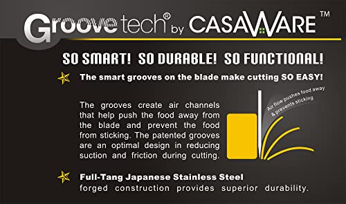casaWare Groovetech 2-Piece All Purpose 8-Inch Knife Set
