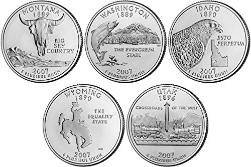 2007 D BU Statehood Quarters - 5 Coin Set Uncirculated