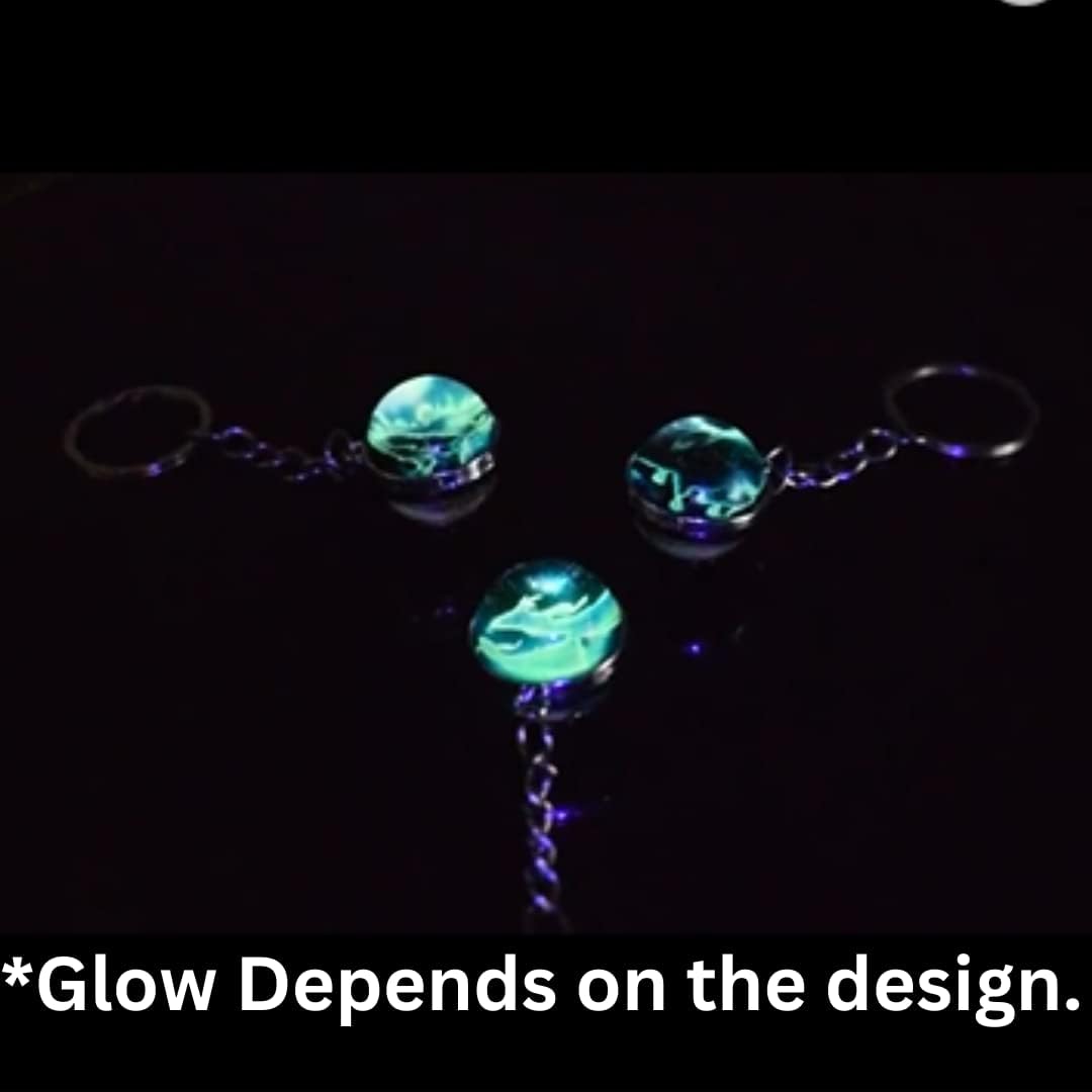 2 Pcs Glow In The Dark Keychain - Earth and Moon Keychains With Gift Box Luminous Accessories Pendant Cute Small Globe Space Galaxy Fun Unique Llaveros Key chain for Men & Women Gift For Loved Once