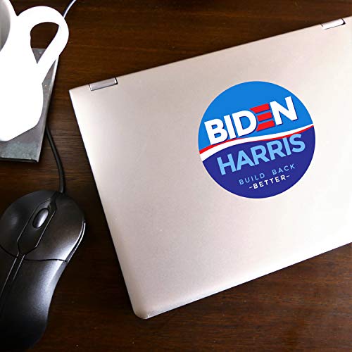Biden Harris 2024 Sticker | Support President Joe and VP Kamala in 2024 to Build Back Better with This Vinyl Decal for Your Laptop, Car Bumper, or Hydro-Flask (4 X 4 Inch)