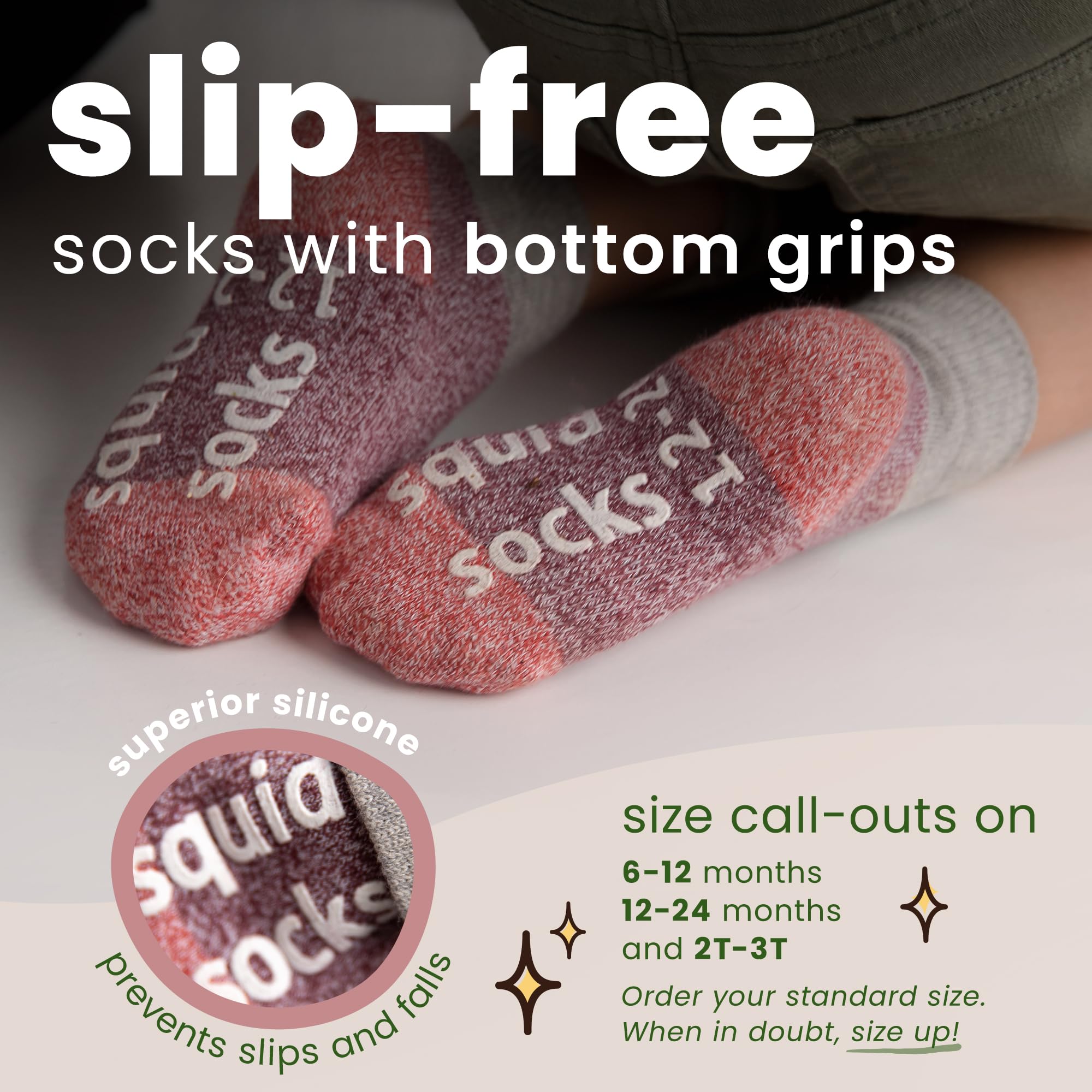 squid socks Unisex Cotton Socks | 0-6M, 6-12M, 12-24M, & 2T-3T | Grip Socks that Stay On | As Seen on Shark Tank | Chris