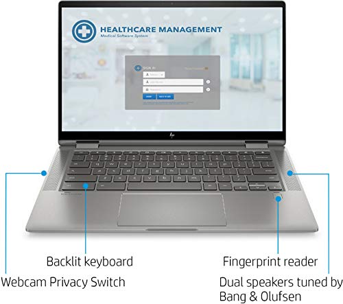 HP Chromebook x360 2-in-1 Laptop 14" FHD IPS WLED Touchscreen Intel i3-10110U 8GB DDR4 64GB eMMC Fingerprint Reader Backlit Keyboard B&O ChromeOS + USB-C Adapter