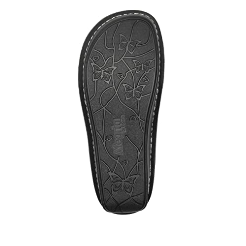 Alegria Womens Vanna Black Leather Slide Sandal 9.5-10 M US