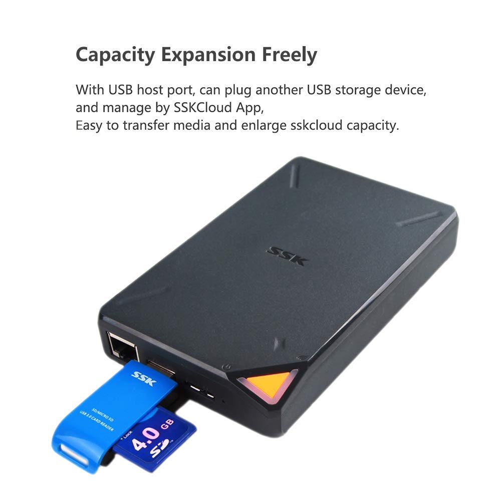 SSK Bundles 4TB Personal Cloud, Network Attached Storage Support Auto-Backup,Home Office Storage NAS 1TB Personal Cloud External Wireless Hard Drive Portable NAS Storage with WiFi Hotspot