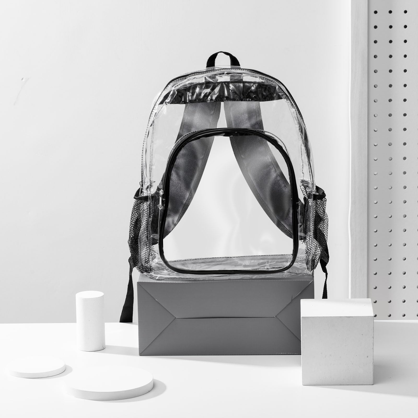 24 Pcs Clear Backpack Heavy Duty Clear Bookbags Clear Backpack Stadium Approved 16 Transparent See Through Backpacks for Stadium, Concert, Sports, Work, School, Security