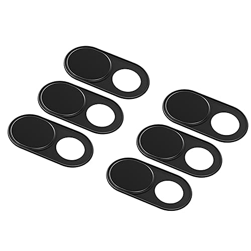 Webcam Cover Slide[6-Pack],Camera Cover for Laptops,MacBook Air,iMac,iPad Pro,PC/Computer,Tablets,Smartphone,iPhone,Ultra-Thin Web Blocker Protecting Your Privacy and Security (Metallic Black)