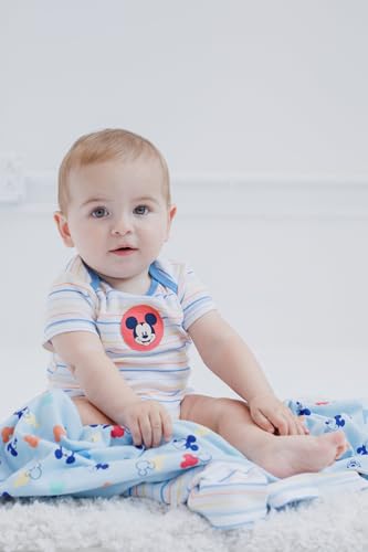 Disney Mickey Mouse Baby Boys Coverall Bodysuits T-Shirts Pants Accessories and Blanket 15 Piece Layette Set 0-6 Months