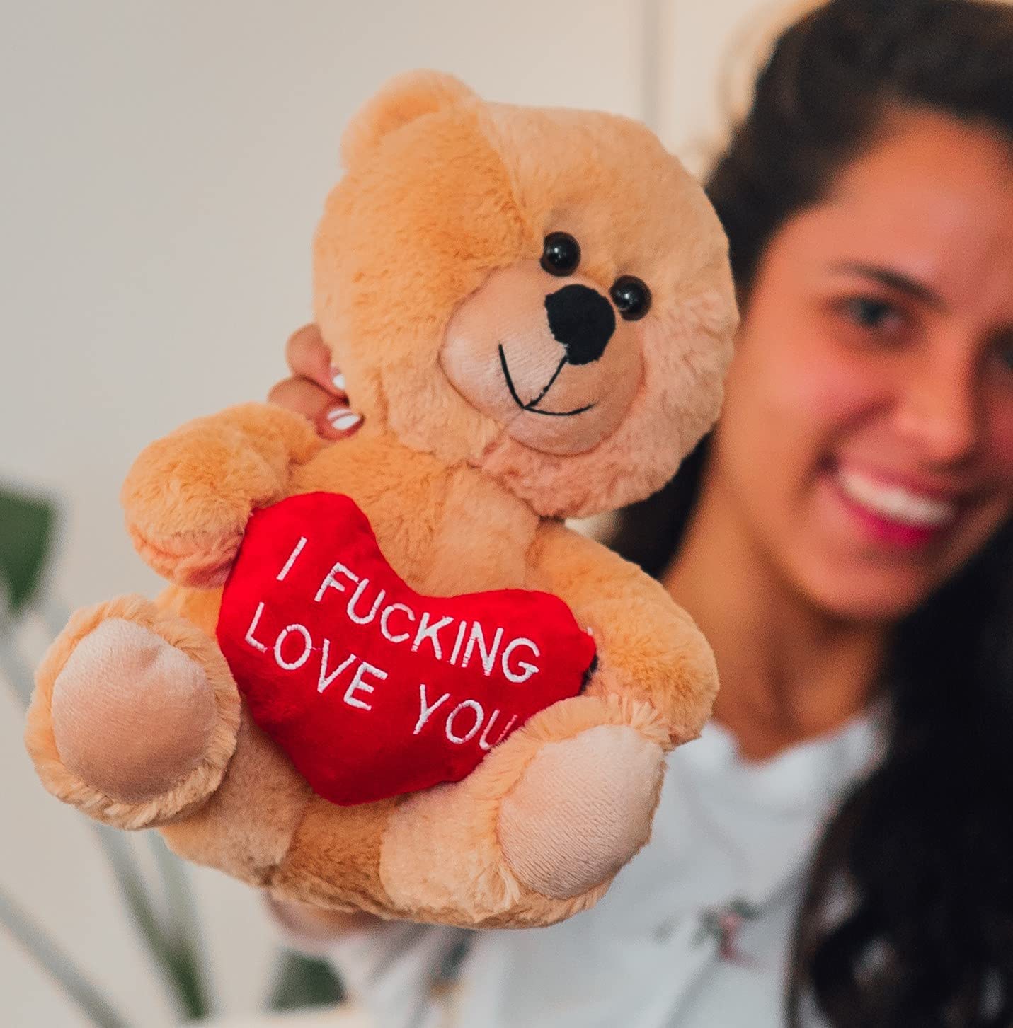 BadBears Cute Teddy Bear – I Effing Love You Teddy Bear for Girlfriend and Boyfriend – Hilarious Valentine’s Day Teddy Bear for Him and Her – 10-inch Tall Funny Stuffed Bear with Bold Message
