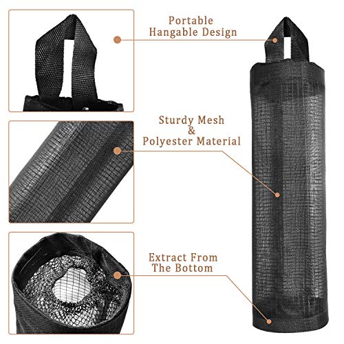 Supkiir Plastic Bag Holder, 4 Pack Grocery Bag Dispenser Foldable Washable for Kitchen Plastic Bag Storage
