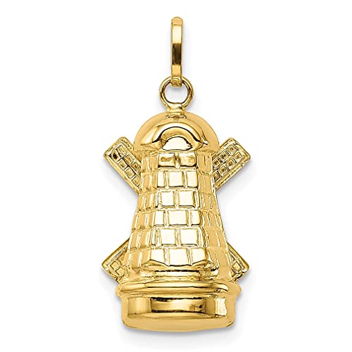 14k Windmill Charm, 14 kt Yellow Gold