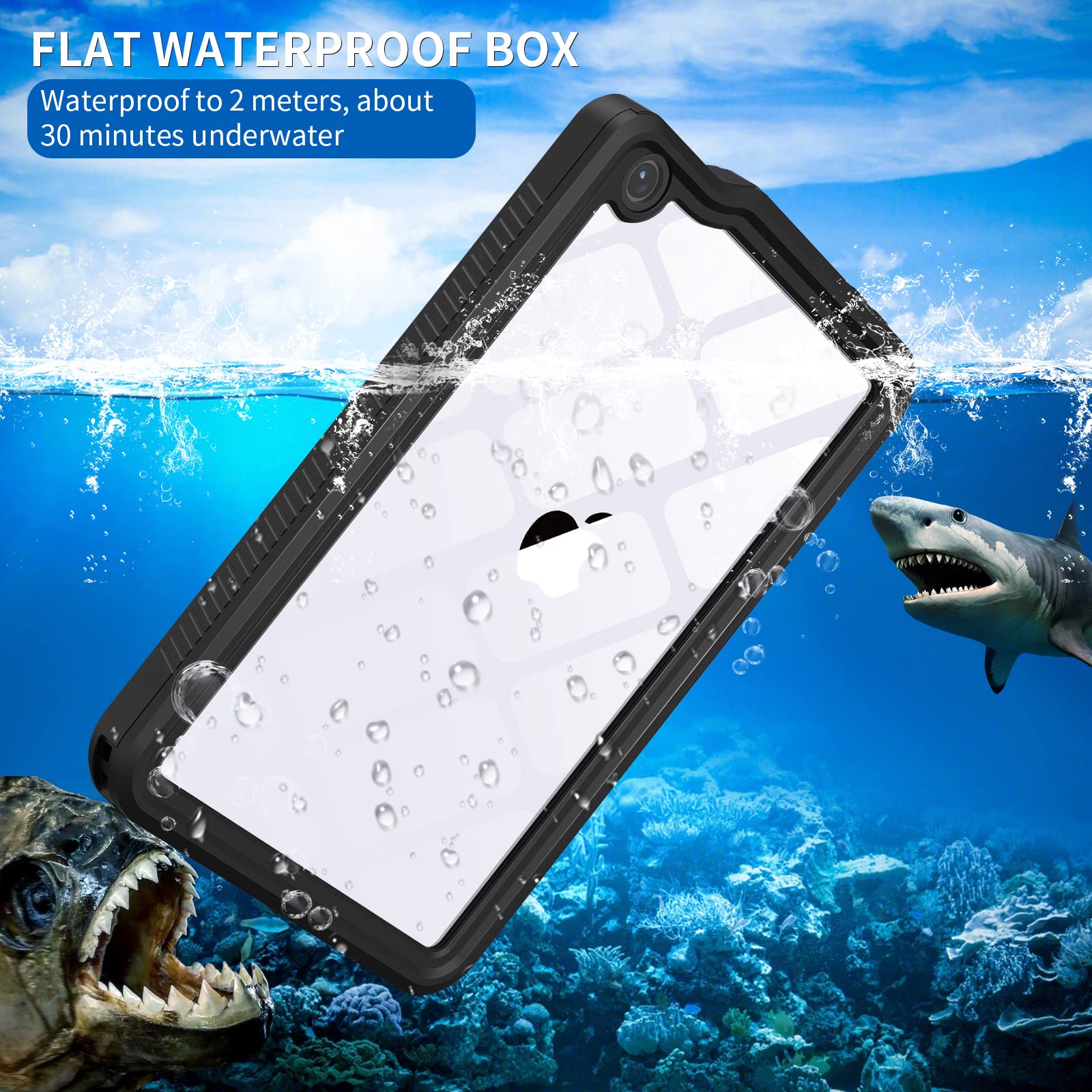 AICase iPad Mini 7 A17 Pro 2024 iPad Mini 6 2021 (6th Generation) 8.3 Inch Waterproof,Dustproof, Shockproof Case Cover with 360 Full-Body Protection with Lanyard for iPad Mini 8.3" 7th/6th Gen