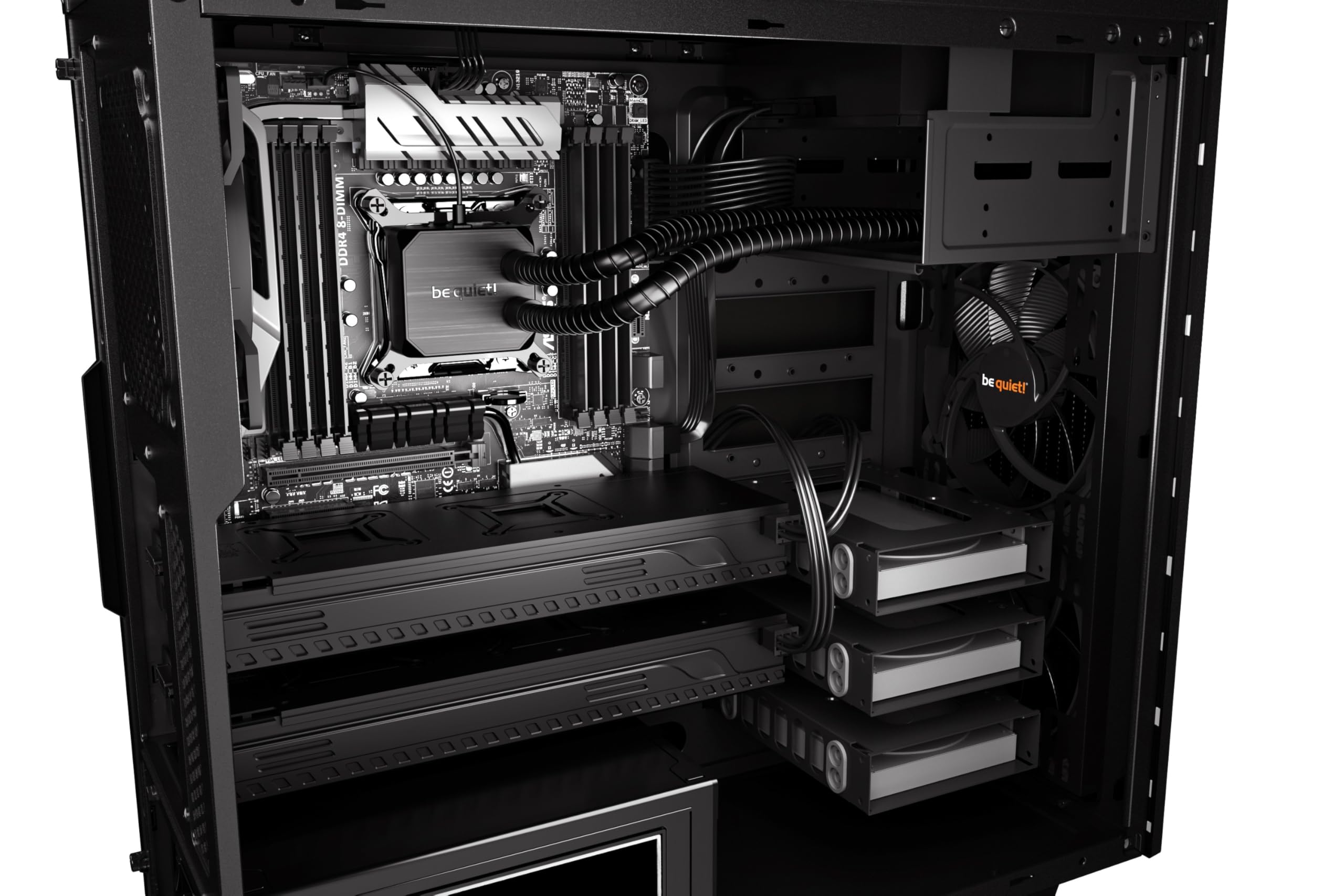 be quiet! Pure Base 600 | ATX Midi Tower PC Case| 2 Pre-Installed Pure Wings 2 Fans | Silver | BG022
