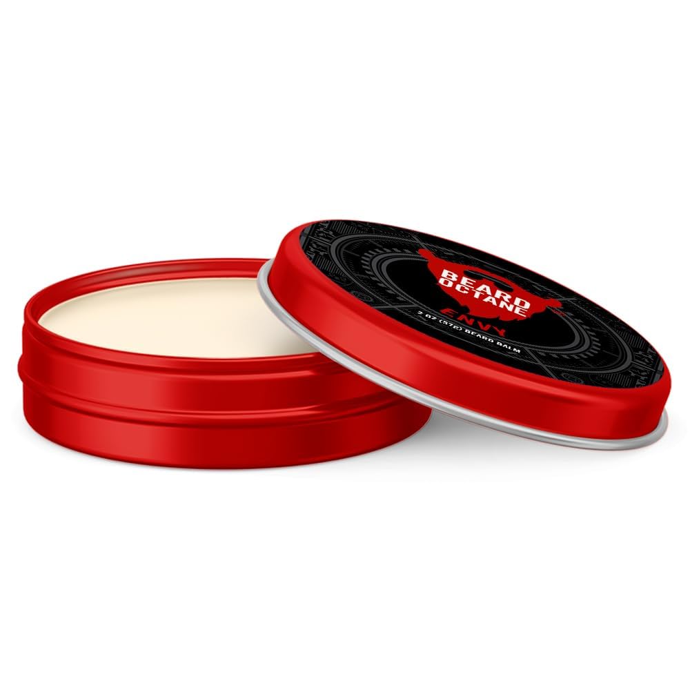 Beard Octane: Envy - Natural Beard Balm w/Shea Butter - 2 Oz - Conditions and Styles - Made in USA - Cologne Scented