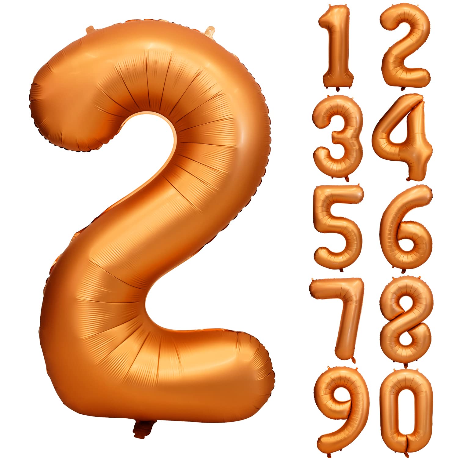 40 inch Orange Number Balloon Giant Foil Helium Balloons for 2nd Birthday Party Decorations