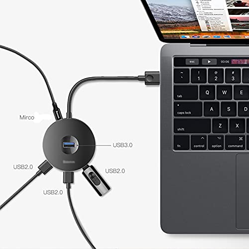 WJCCY USB HUB & USB C HUB to Multi USB3.0 USB 3.0 Splitter for MacBook Pro Air Laptop Computer 4 Port Multiple USB Type C HUB (Color : White-USB)