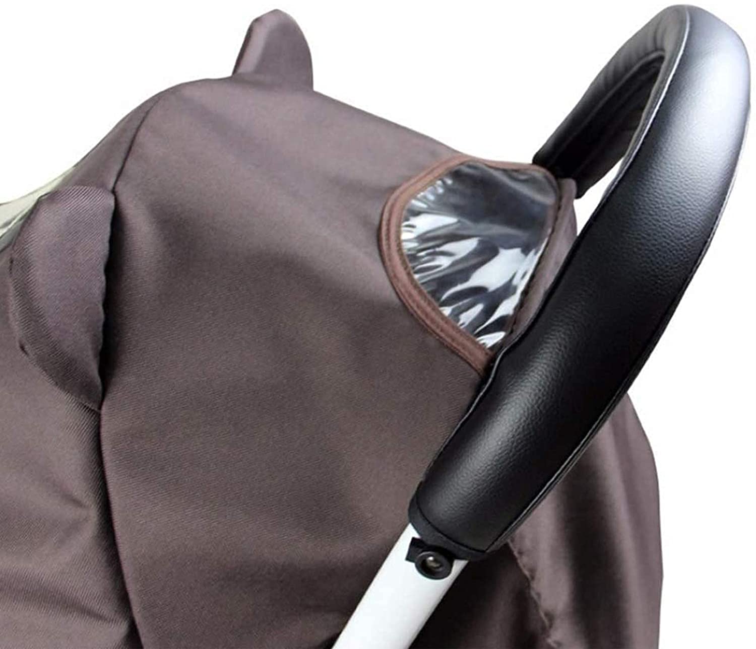 CHILDHOOD Baby Stroller Armrest Handle Sleeve Cover Universal Handle Cover Artificial Leather Black
