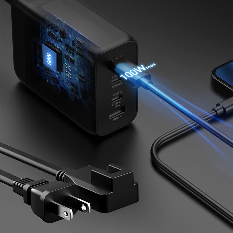 200W USB C GaN Charger, Viptree 4-Ports PD 100W PPS 45W QC60W Super Fast Charging Adapter for MacBook Laptop iPhone 14 Plus 13 12 Pro Max iPad Samsung Galaxy Pixel and More
