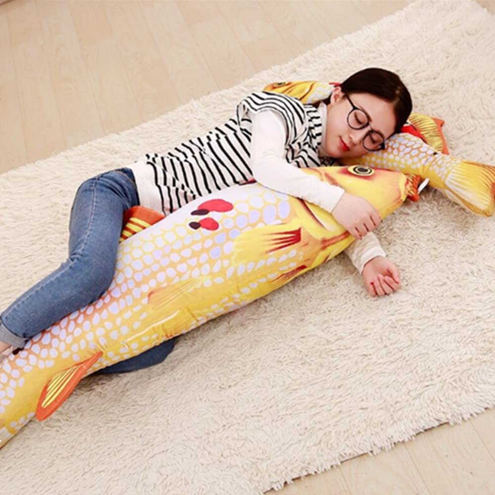 OUKEYI Soft Fish Cushion Pillow,35inch/ 90cm Carp Plush Pillow Stuffed Toy Throw Pillow for Home Decoration Gift Stuffed Animal Toy