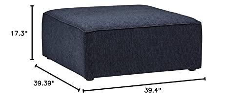 Amazon Brand - Rivet Audrey Modern Square Ottoman, 39"W, Denim