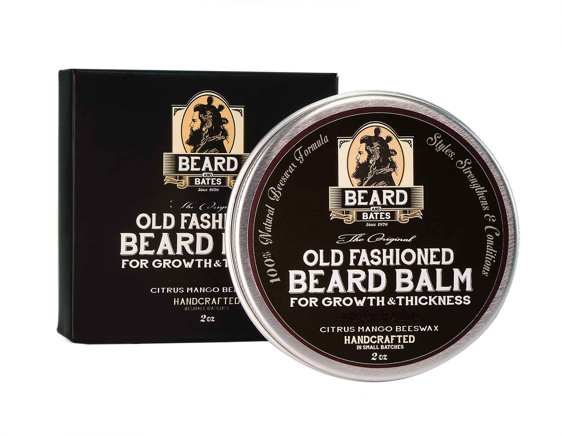 Beard and Bates | The Original Old Fashioned Beard Balm for Growth & Thickness | 19th Century Beeswax Formula, Premium Oils, Boutique, Natural Grooming Conditioner