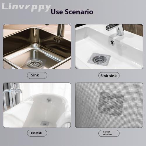 20-Pack 4"x4" Disposable Drain Covers, Hair Catcher Mesh Stickers for Shower, Sink, Bathtub, Kitchen β Easy Hair & Debris Prevention, for Human and pet Hair