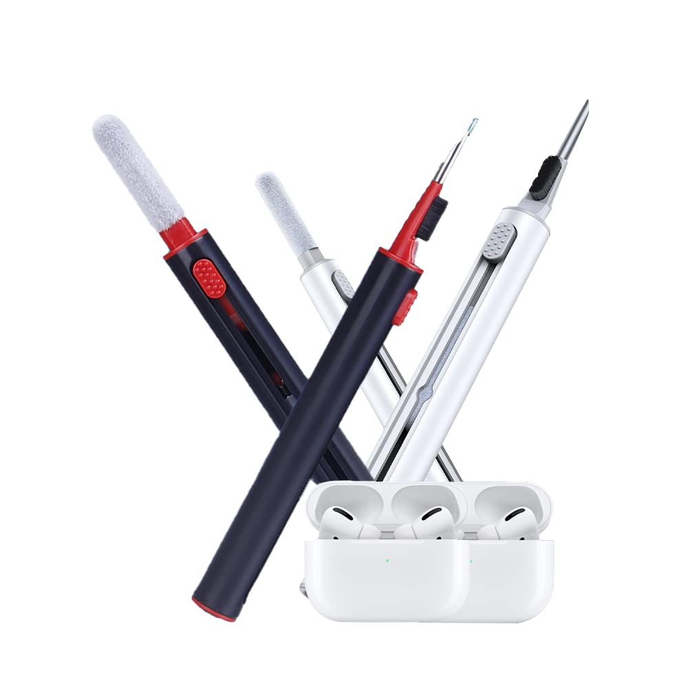 2packs AHERO Cleaning Pen for Airpods,Earbuds Cleaner for Cleanging Earphones and Charging Case(Black&White)