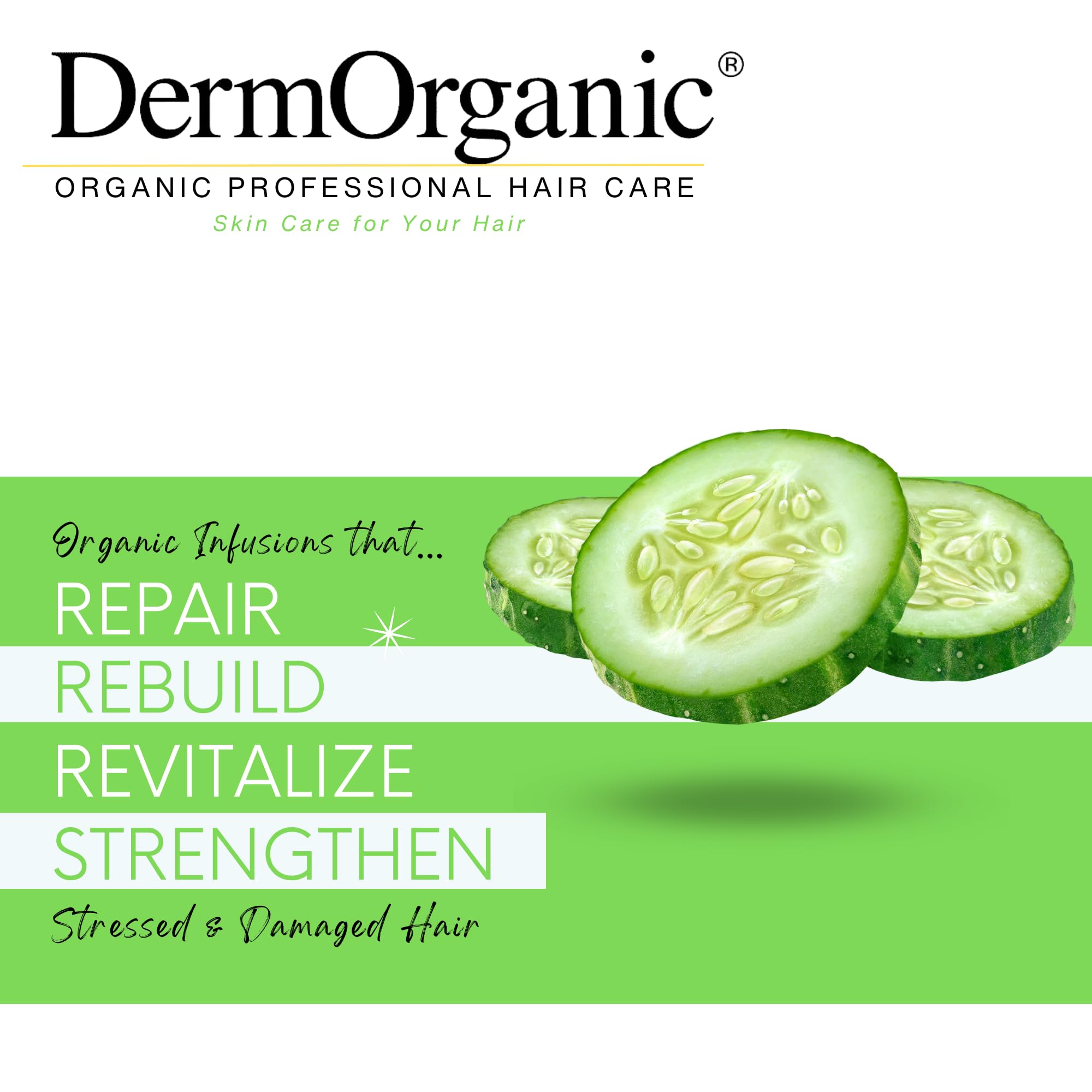 DermOrganic Organic Cucumber Curl Care – Sulfate Free, Color Safe, Hydrating – Conditioner – 17oz