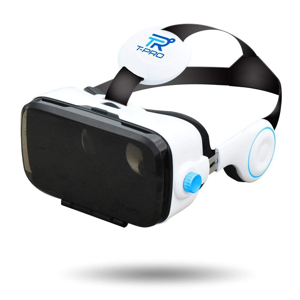 2018 T-PRO VR Goggles Compatible with iOS, Android and Other Phones (White)