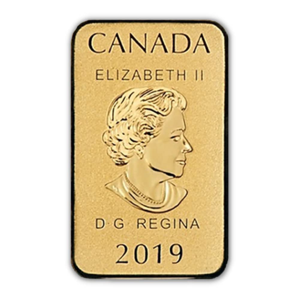 2019 1/10 oz Gold Bar Coin by the Royal Canadian Mint Brilliant Uncirculated with Certificate of Authenticity $25 BU