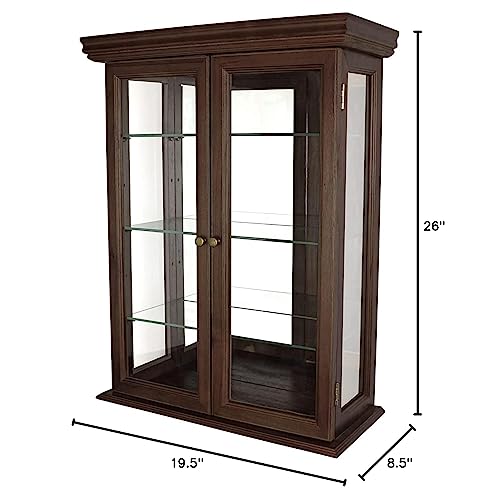 Design Toscano Country Tuscan Wall Curio Display and Storage Cabinet, 20 Inches Wide, 7 Inches Deep, 26 Inches High, Mahogany