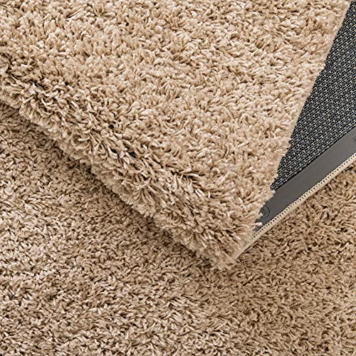 Rugs.com Everyday Shag Rug – Taupe Shag Rug Perfect for Bedrooms,Dining Rooms,Living Rooms and More,Beige,7'x10'