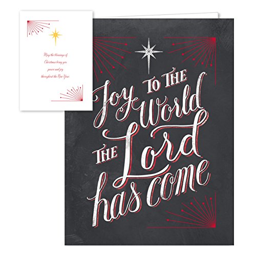 Celebrate the Season Chalkboard Christmas Card Assortment Pack / 25 Greeting Cards Set / 5 Holiday Designs Versed Inside With White Envelopes