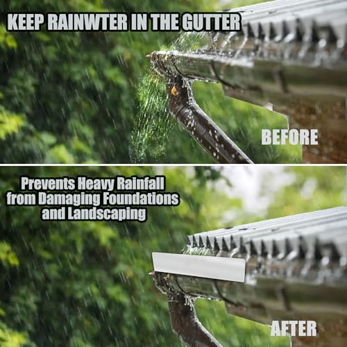 2Pcs Gutter Valley Splash Guards,Rain Gutter Splash Guards,Rain Diverter for Roof,Roofing Gutter Guards for House Shingle Roofs Corner (2)