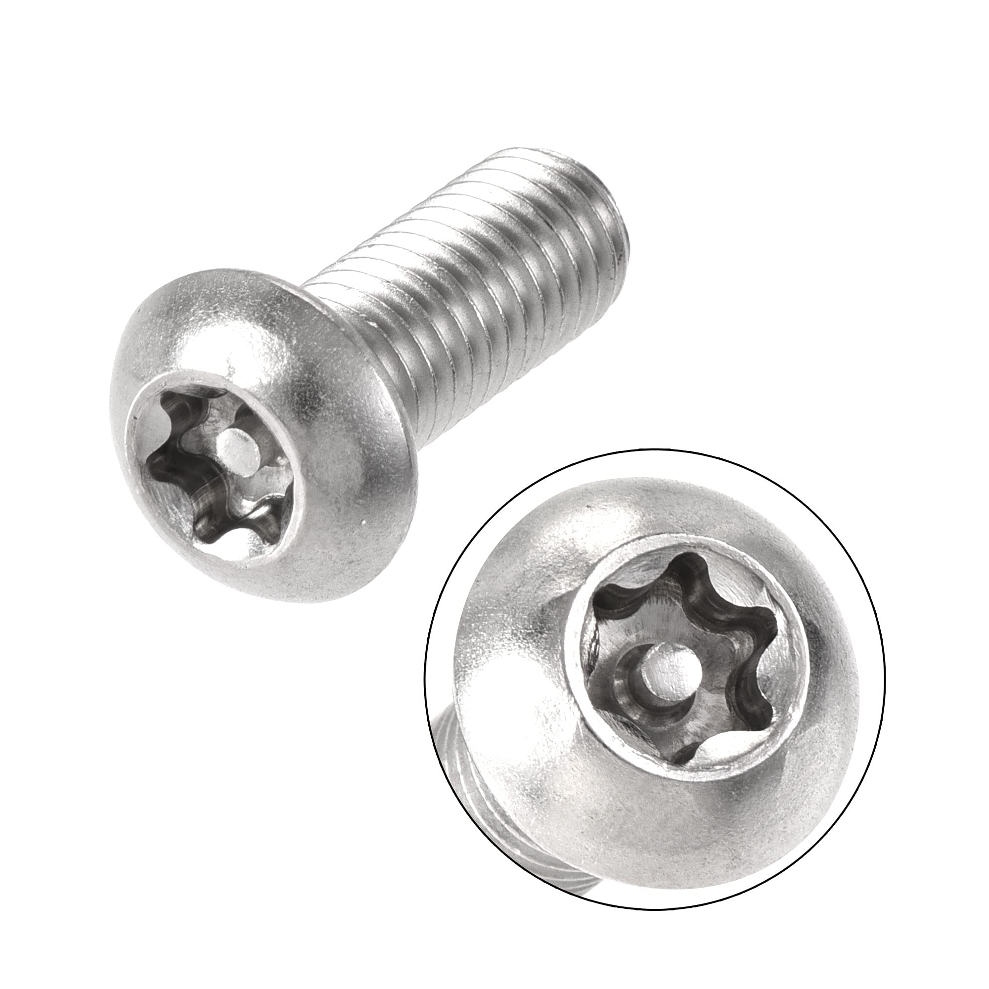 uxcell M8x20mm Torx Security Machine Screw, 20pcs Pan Head Screws Inside Column, with T40 L-Type Wrench, 304 Stainless Steel Fasteners Bolts