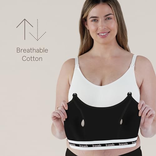 Bravado Designs Women’s Pumping Bra Hands Free | Clip and Pump | Pumping Accessory | Black | M
