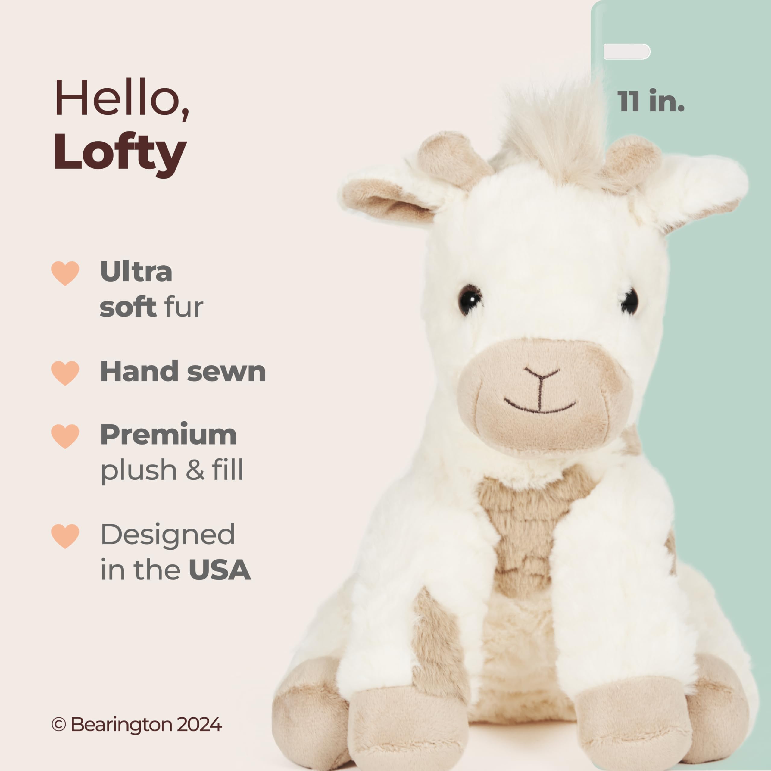 Bearington Collection Lofty Giraffe 11 Inch Stuffed Giraffe - Stuffed Animal - Plush Giraffe