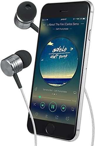 Betron B650 in Ear Headphones Earphones Wired with Noise Isolating Earbuds Tangle-Free Cord Carry Case Soft Ear Buds 3.5mm Plug (Black)