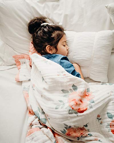 Bebe au Lait Oh So Soft Muslin Snuggle Blanket - Rosy and Dewdrops
