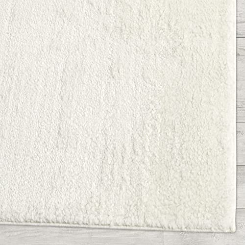 Antep Rugs Palafito 5x7 Solid Shag Modern Indoor Area Rug (White, 5'3" x 7'6")