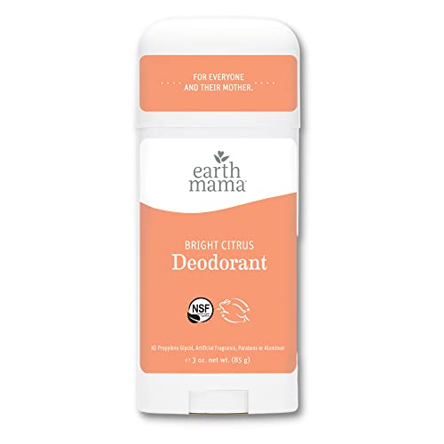 Bright Citrus Deodorant by Earth Mama | Natural and Safe for Sensitive Skin, Pregnancy and Breastfeeding, Contains Organic Calendula 3-Ounce