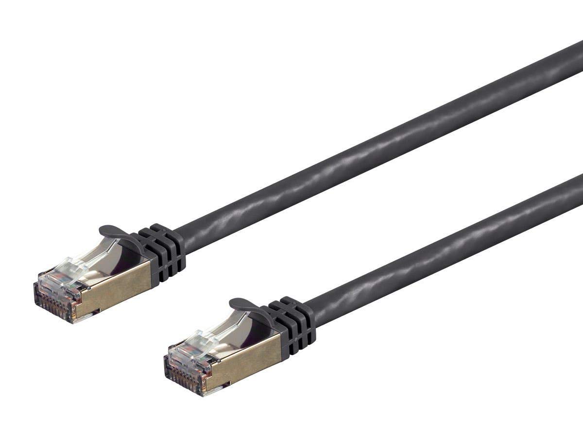 Monoprice Cat7 10ft Black Patch Cable Double Shielded (S/FTP) 26AWG 10G Pure Bare Copper Snagless RJ45 Entegrade Series Ethernet Cable