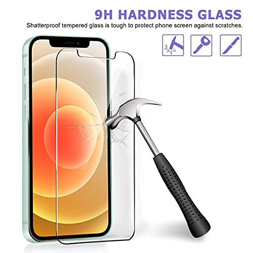 Ferilinso [4 Pack 2 Pack Screen Protector for iPhone 12 with 2 Pack Camera Lens Screen Protector [Tempered-Glass] [Military Protective] [HD Clear] [Case Friendly] [Anti-Fingerprint] [Anti-Scratch]